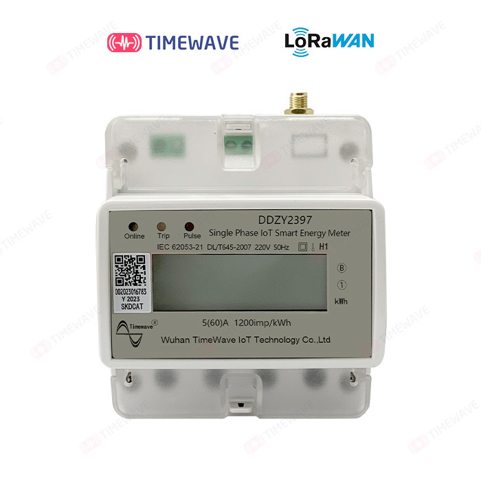 Single Phase RS485/LoRaWAN/CAT.1 Modbus DIN Rail Smart Prepaid Digital Energy Meter